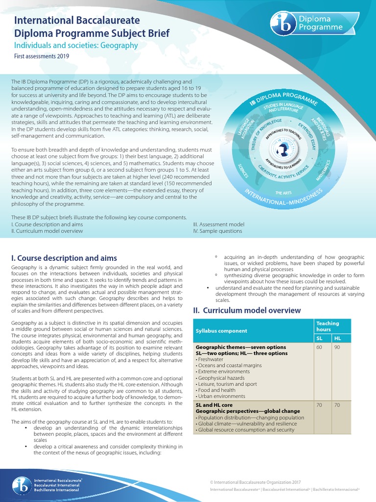 Geography Sl Hl 2017 En Pdf Geography Field Research