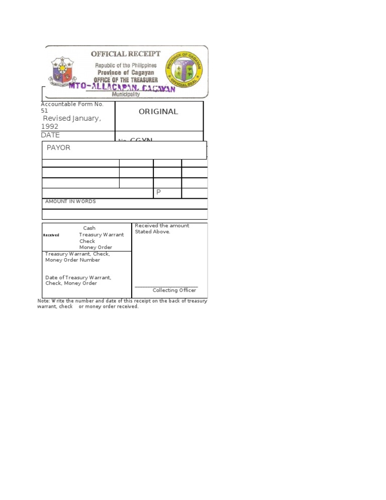 Treasury Receipt Documentation | PDF