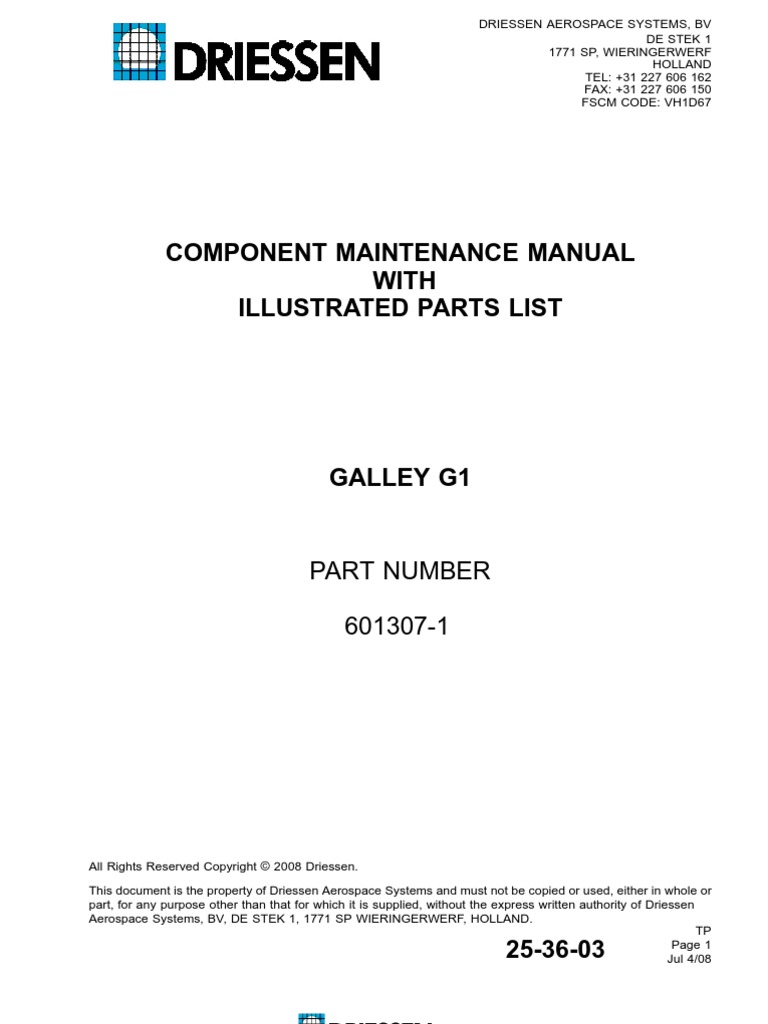 Component Maintenance Manual With Illustrated Parts List: Part Number ...