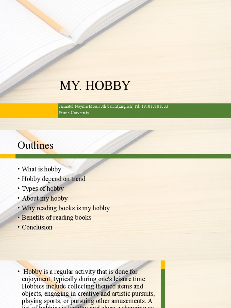 My Hobby | PDF | Hobbies | Cognitive Science
