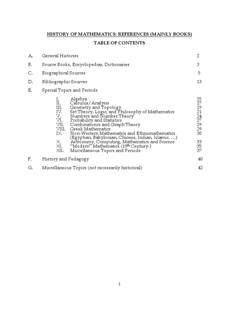 History of Mathematics References | PDF | Geometry | Calculus