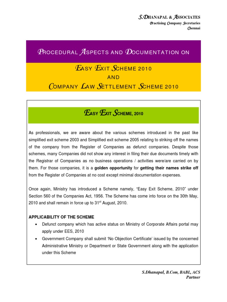 30 Procedural Aspects and Documentation On Ees Clss Schemes 2010 | PDF ...