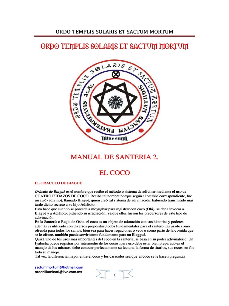 Adivinación con Coco en Santería | PDF | Santeria