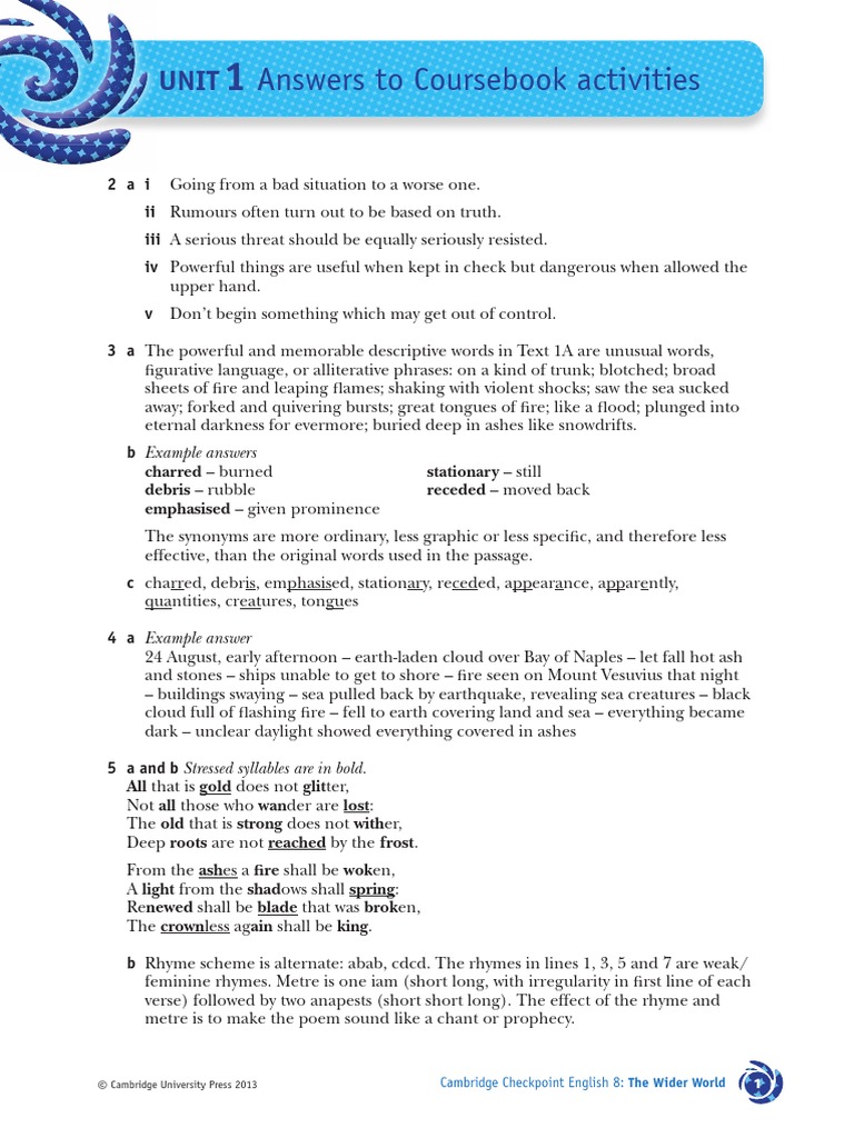 Unit1 Ans Course | PDF | Poetry | Adverb