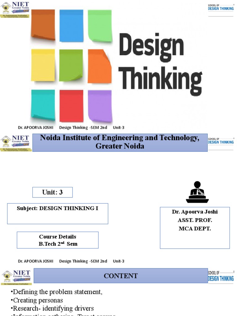 DR - Apoorva Joshi - DT - UNIT3 | PDF | Design Thinking | Thought
