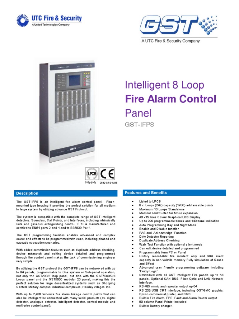 Intelligent 8 Loop Panel: Fire Alarm Control