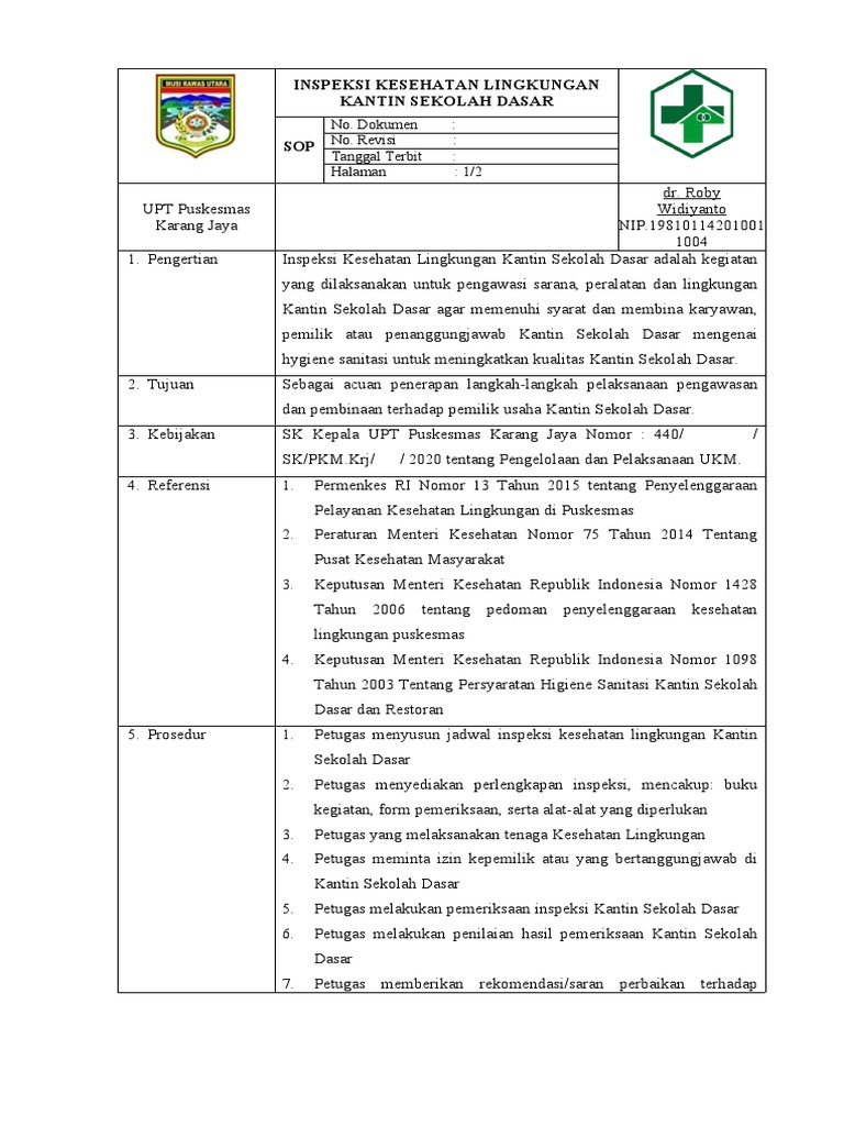 Sop Ikl Kantin Sekolah | PDF | Kesehatan Holistik