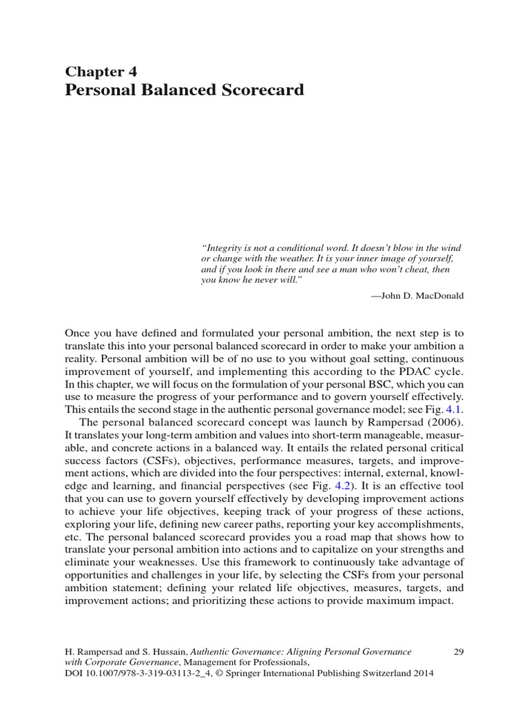 Personal Balanced Scorecard: - John D. Macdonald | PDF | Goal | Economies