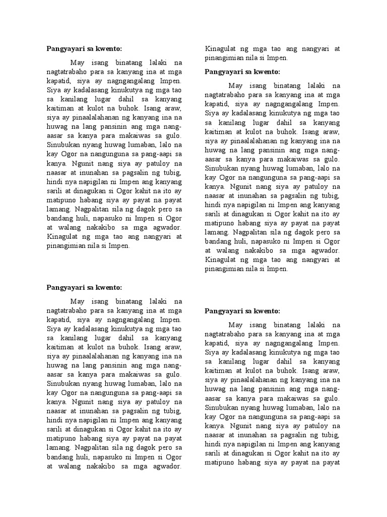 Pangyayari Sa Kwento | PDF