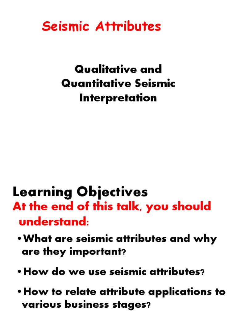 Seismic Attributes Part 2 | PDF