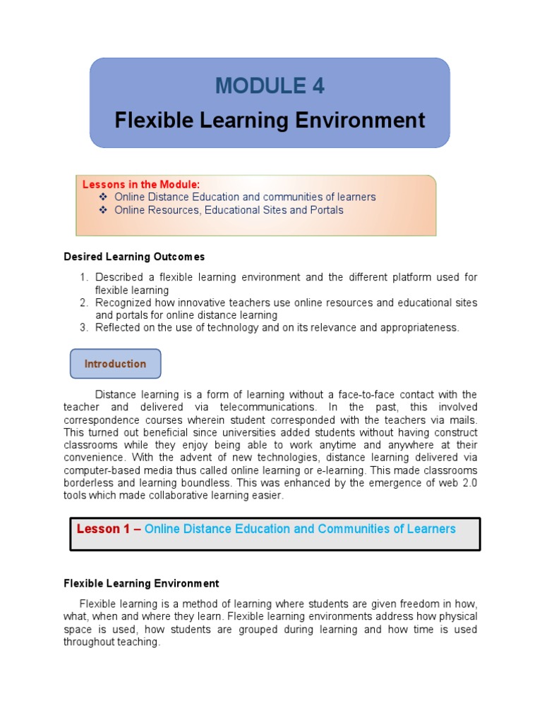 Module 4 Lesson 1 | Download Free PDF | Distance Education | Moodle