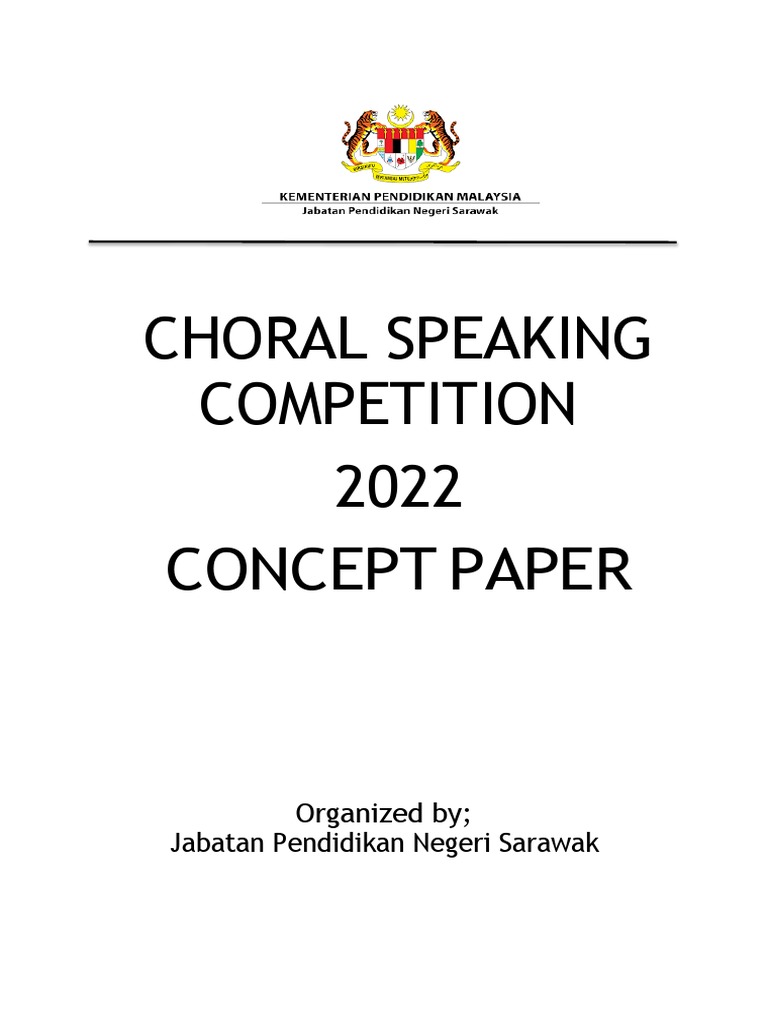 Choral Speaking Competition 2022 Concept Paper - State | PDF | Choir ...