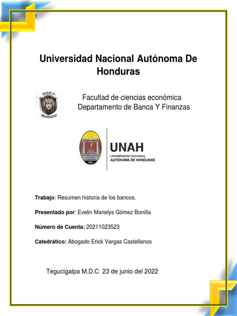 Universidad Nacional Autónoma de Honduras | PDF | Bancos | Bancario