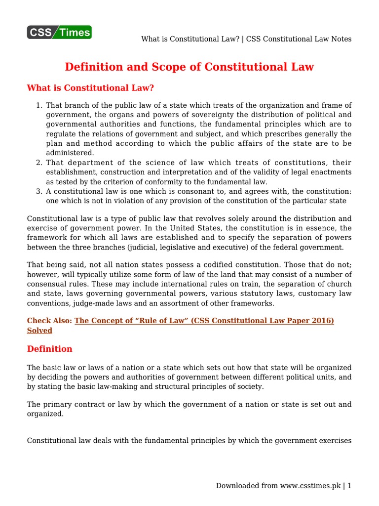 Understanding Constitutional Law Basics | PDF | Constitution ...