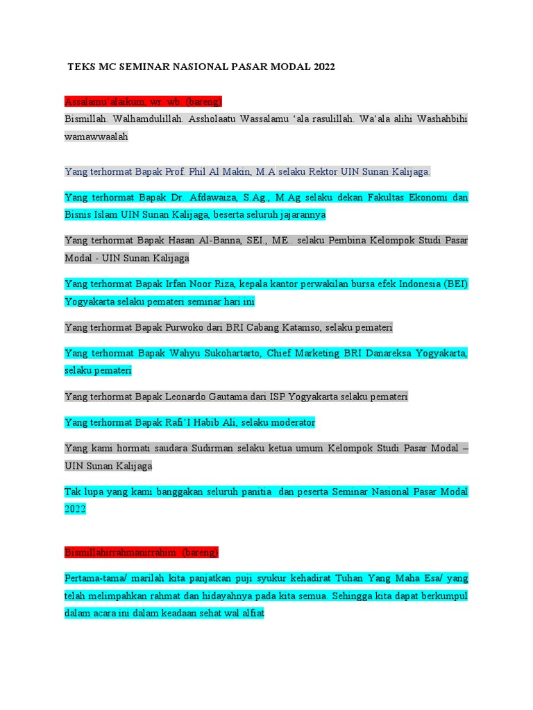 TEKS MC Seminar | PDF