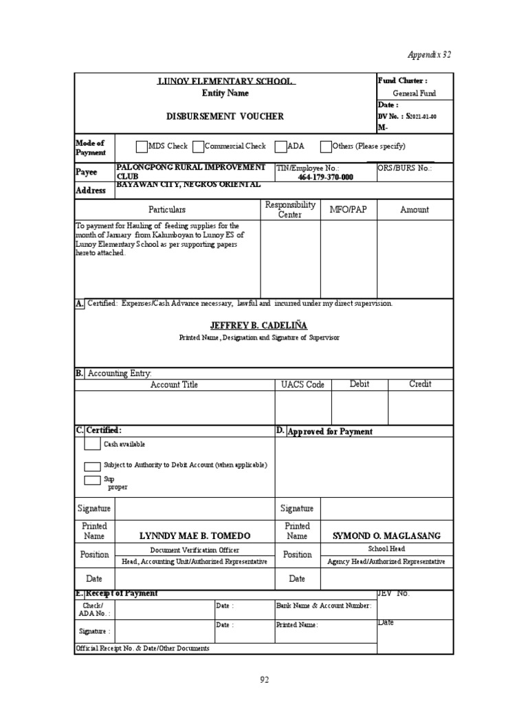 Appendix 32 - DV Hauling Feeding | PDF | Payments | Cheque