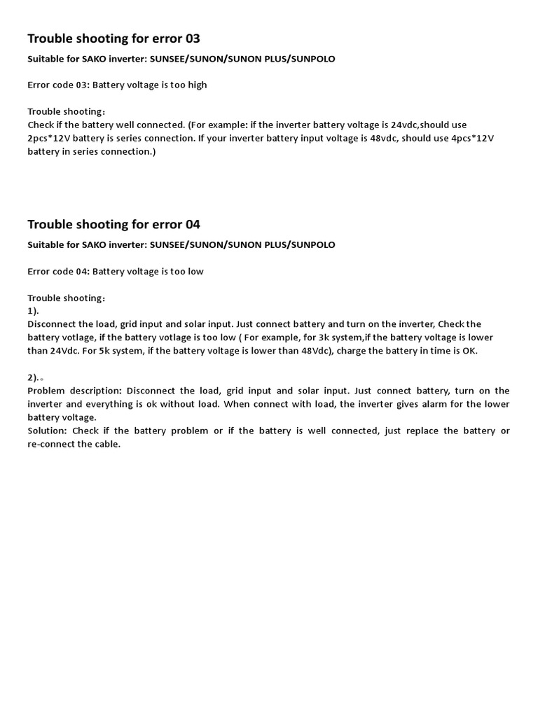 How To Check Error Code 03 04 | PDF