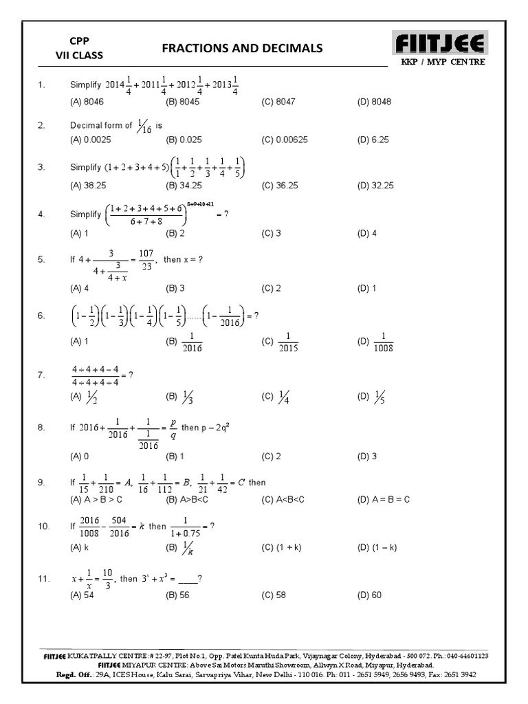 Fractions and Decimals | PDF | Elementary Mathematics | Encodings
