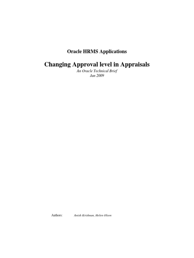 Configuring Multi-Level Approvals for Employee Appraisals in Oracle Approvals Management | PDF ...