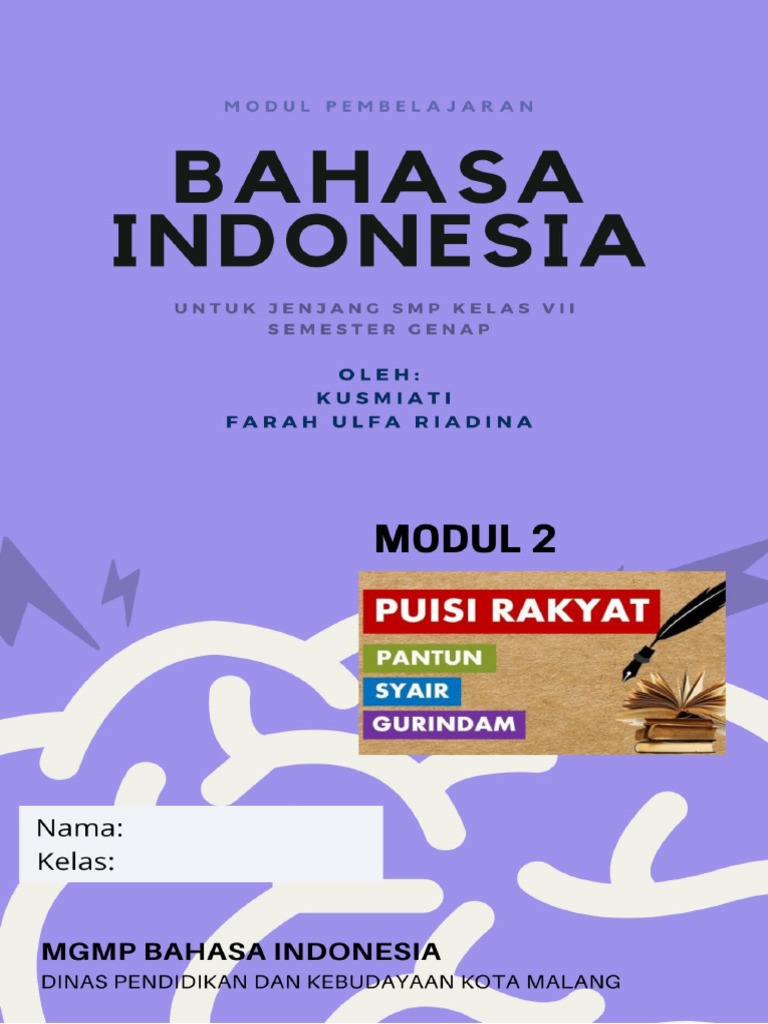 Modul - Puisi Rakyat - MGMP 1 | PDF | Kajian Bahasa Asing | Puisi