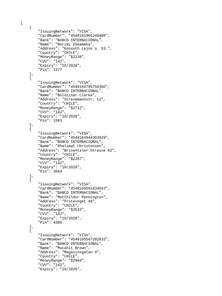 Detalles de Tarjeta | PDF