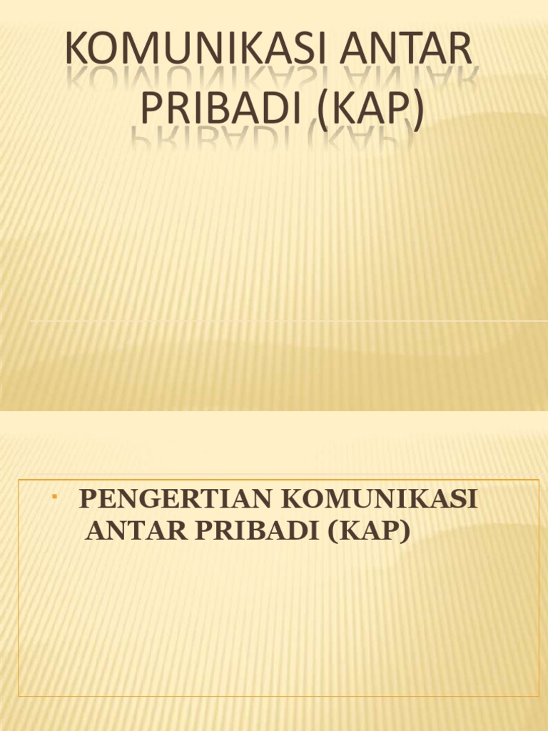 Komunikasi Antar Pribadi | PDF