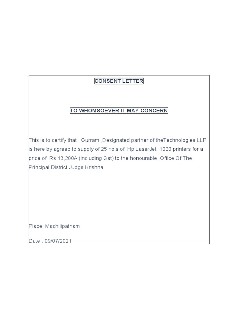 Consent Letter | PDF