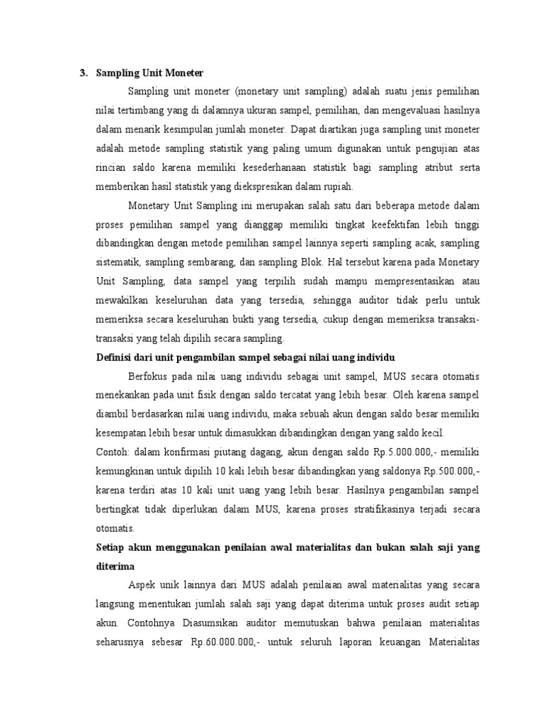 Sampling Unit Moneter | PDF