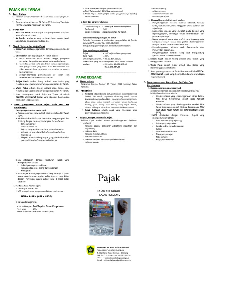 Leaflet Air Tanah & Reklame | PDF