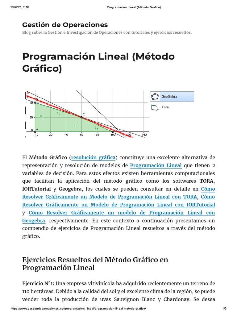 Programación Lineal (Método Gráfico) | PDF | Programación lineal | Ciencias de la Computación