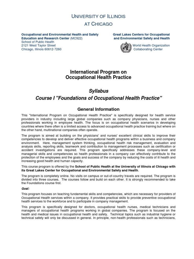 Foundations of Occupational Health Practice | Download Free PDF ...