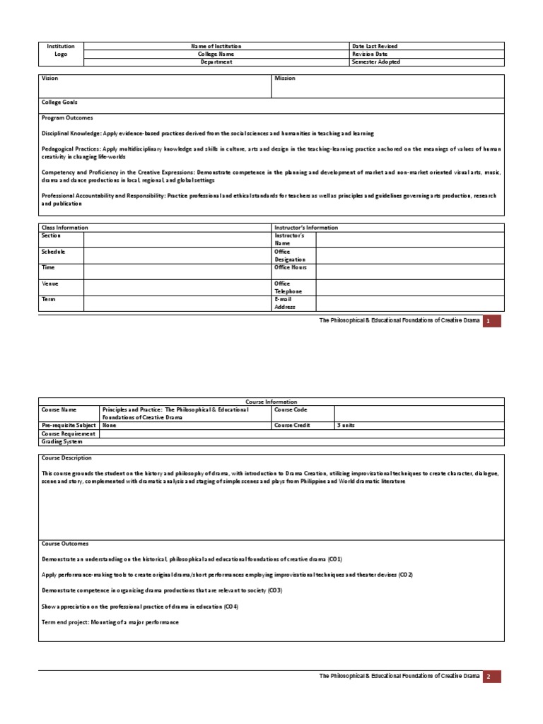 Drama 1 | PDF | Theatre | Teachers