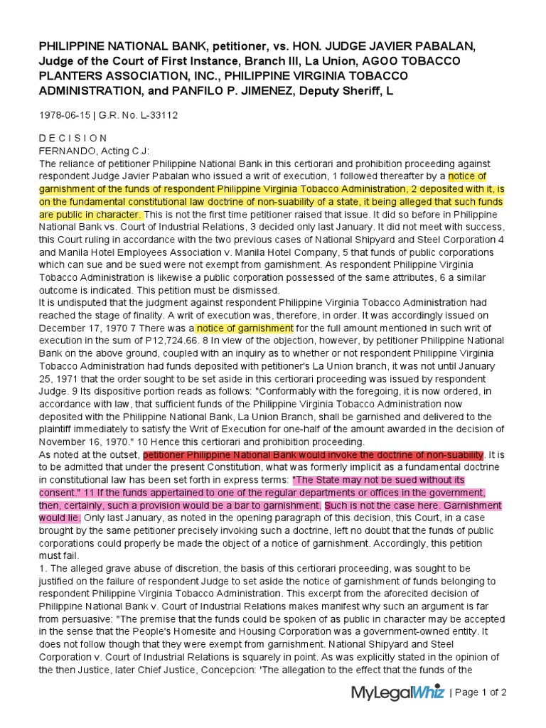 PNB Vs Pabalan Et Al 83 Scra 595 | PDF | Certiorari | Writ Of Prohibition
