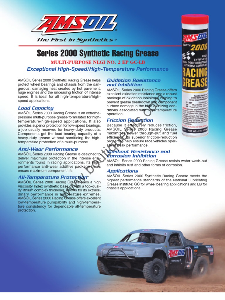 Amsoil Racing Grease g1243 | PDF | Materials | Mechanical Engineering