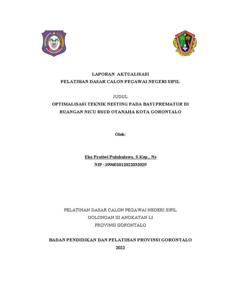 OPTIMALISASI TEKNIK NESTING PADA BAYI PREMATUR DI RUANGAN NICU RSUD ...