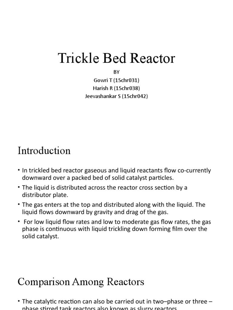 Trickle Bed Reactor Overview | PDF | Chemical Reactor | Liquids