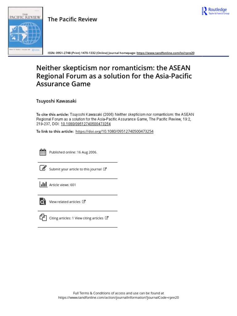 ASEAN Regional Forum Solves Asia-Pacific Assurance Game | PDF ...