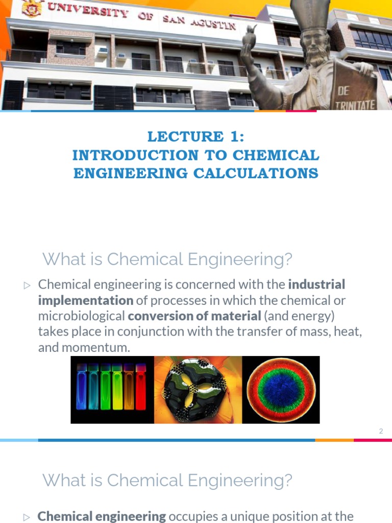 ChE 210 Lecture 1 Introduction To Chemical Engineering Calculations | PDF | Chemistry | Engineering