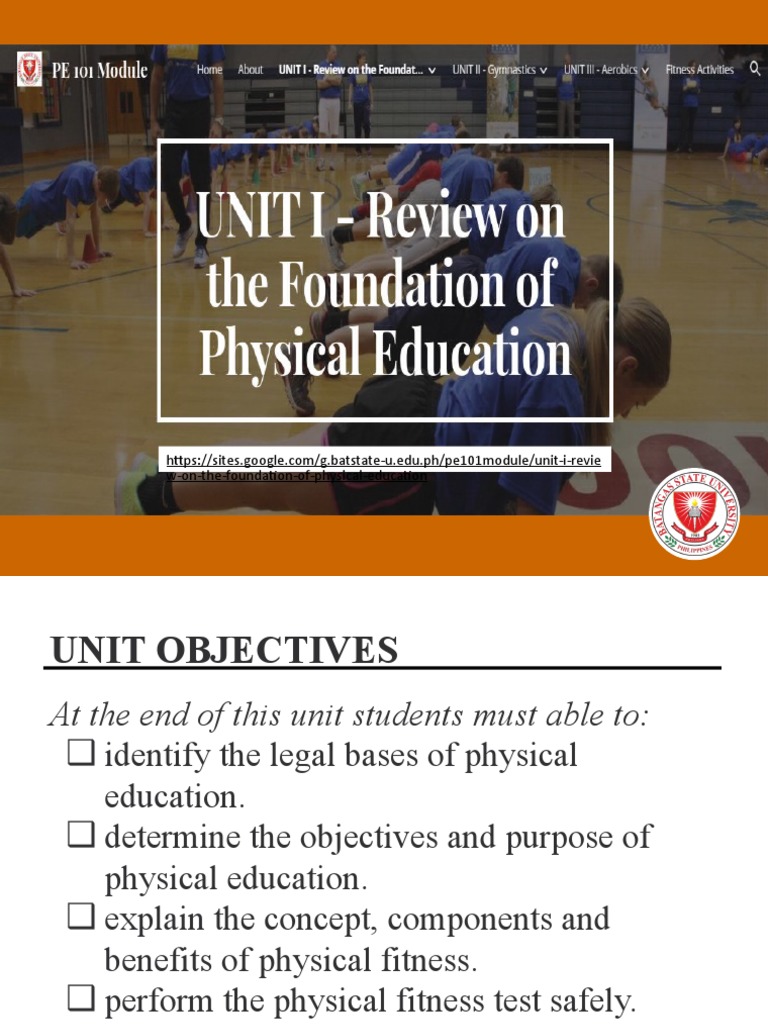 UNIT I Review On The Foundation of Physical Education | PDF | Physical ...