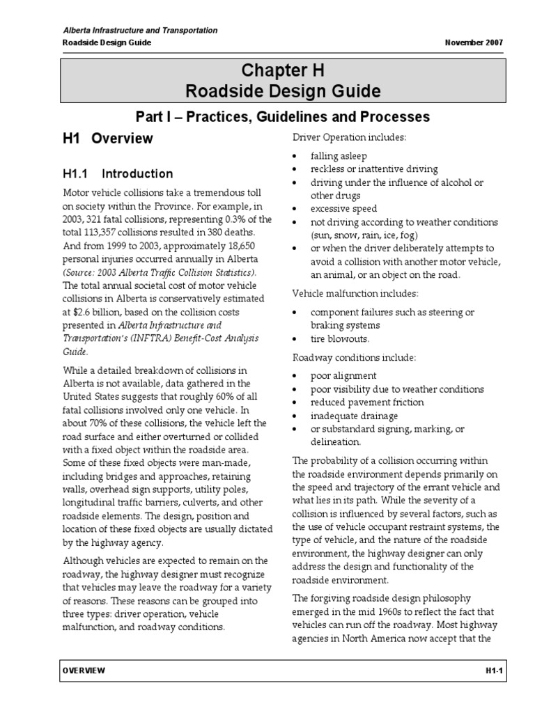 Road Side Design Guide | PDF | Traffic Collision | Road Transport