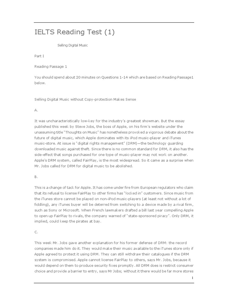 Ielts Reading Practice | PDF | Digital Rights Management | European Union