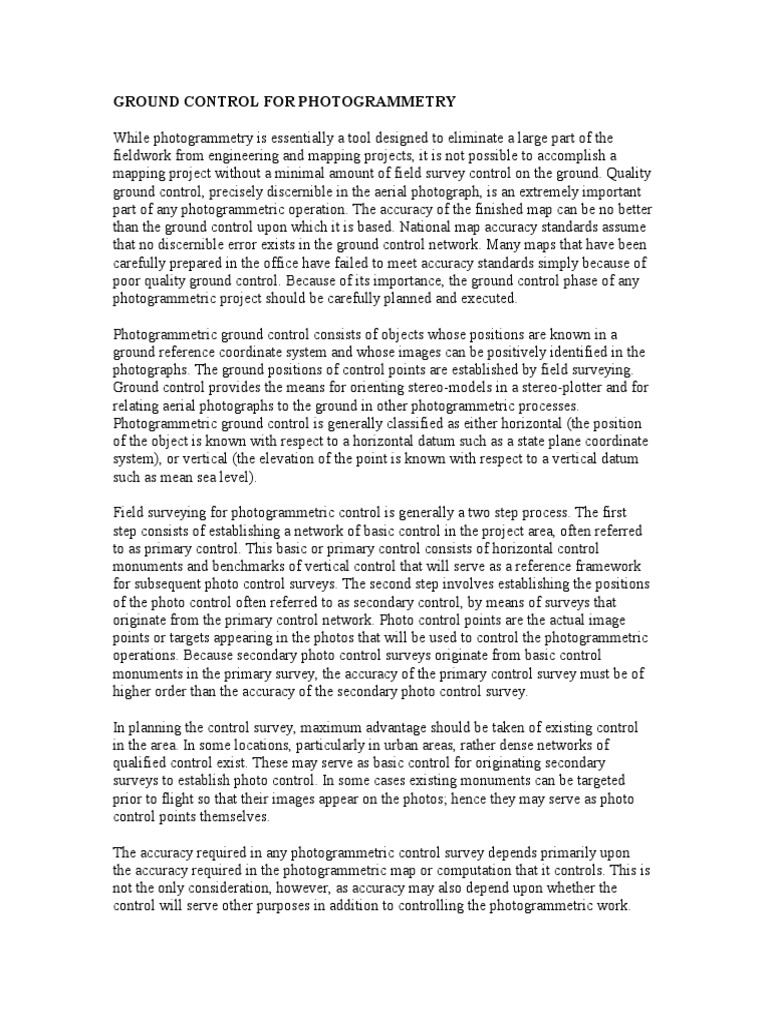 Ground Control Photogrammetry | PDF | Surveying | Aerial Photography