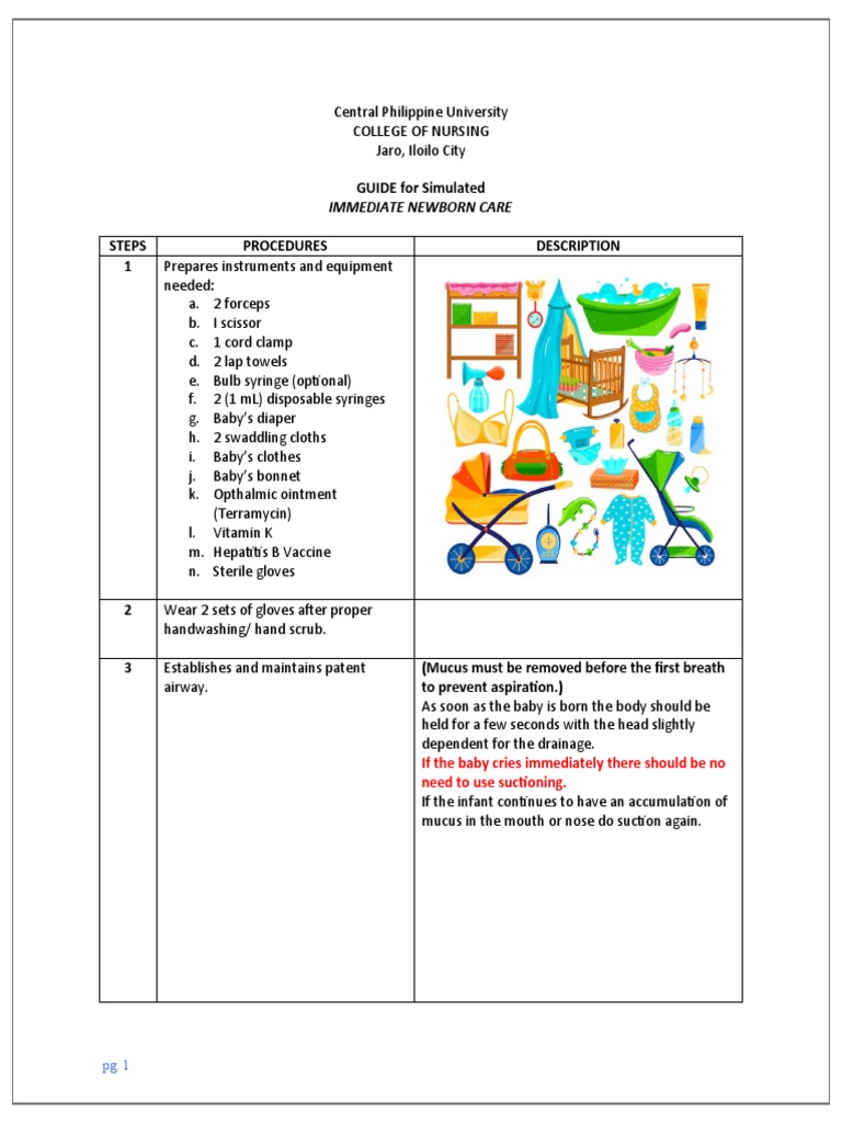 Immediate Newborn Care Guide | PDF | Infants | Breastfeeding