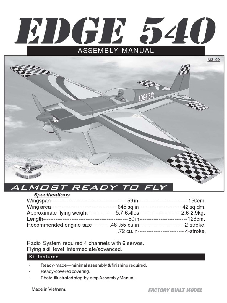 Assembly Manual Horizon Hobby Assembly Manual Edge 540 Instruction ...
