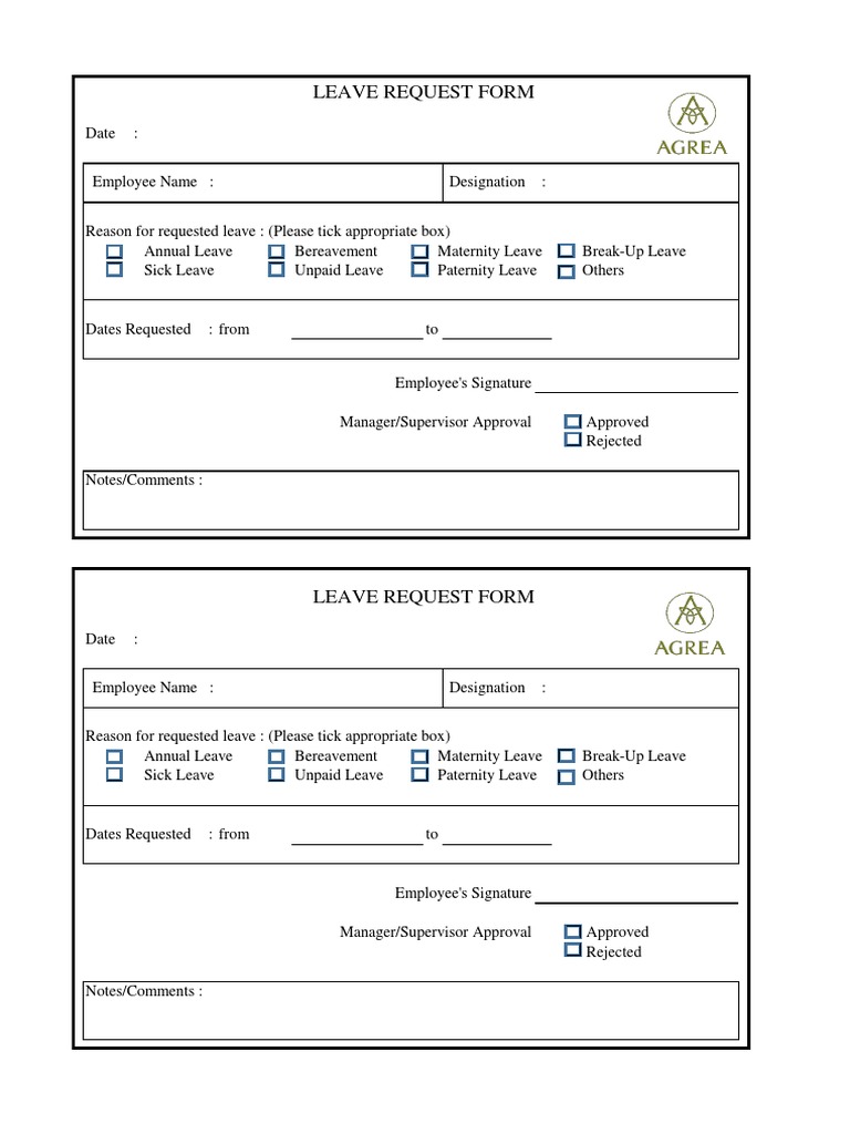 Work Leave Form | PDF