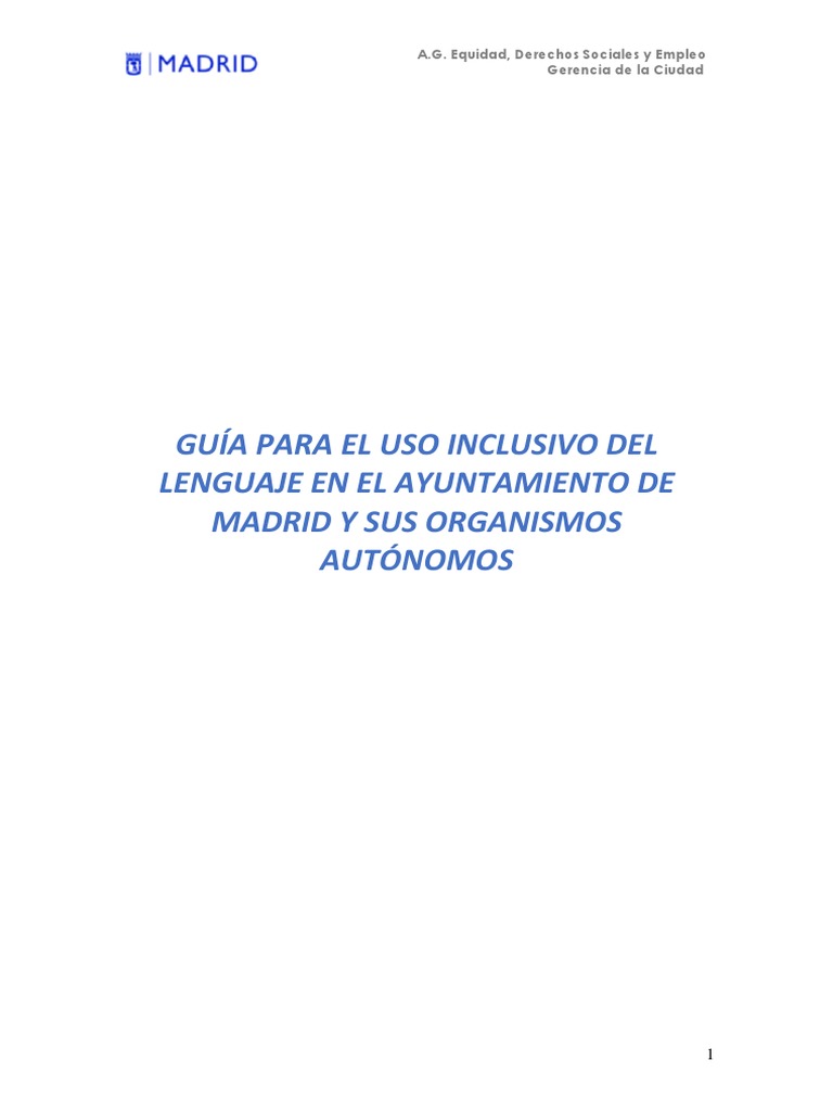 Guía Lenguaje Inclusivo No Sexista | PDF | Sexismo | Igualdad de género