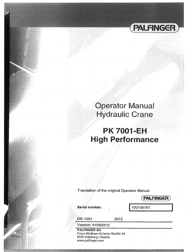 Operator Manual Hydraulic Crane Part 1 Compressed | PDF