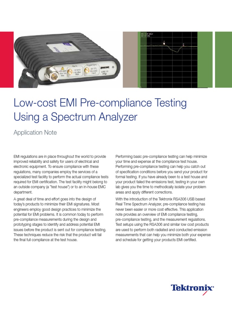 Application Note - Low-Cost EMI Pre-Compliance Testing Using A Spectrum ...