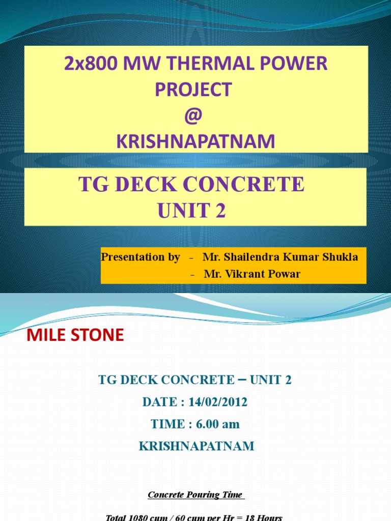 TG Deck Concrete for 2x800 MW Plant | PDF | Concrete | Architecture