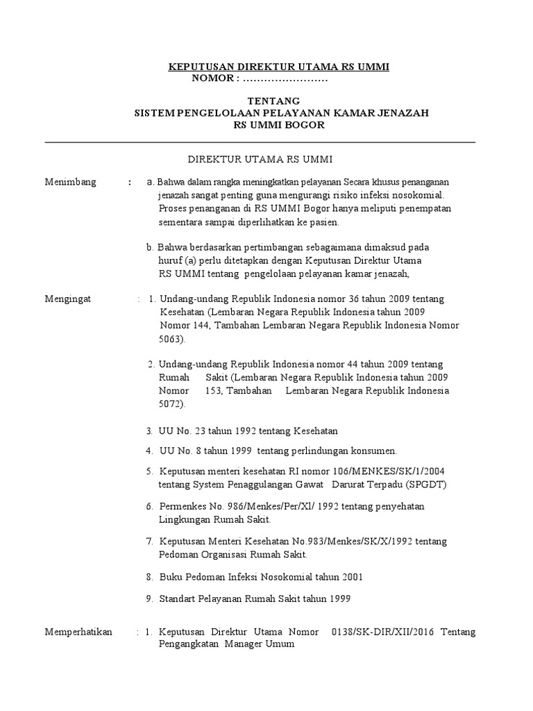 SK Kamar Jenazah | PDF